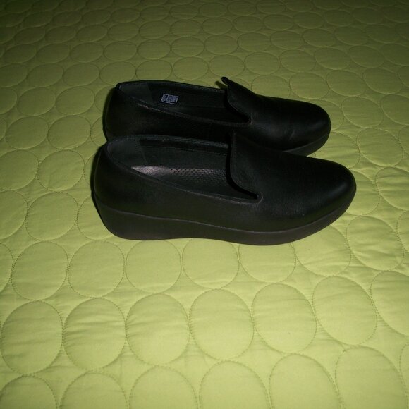 Fitflop | Shoes | Fitflop Black Leather Shoes | Poshmark